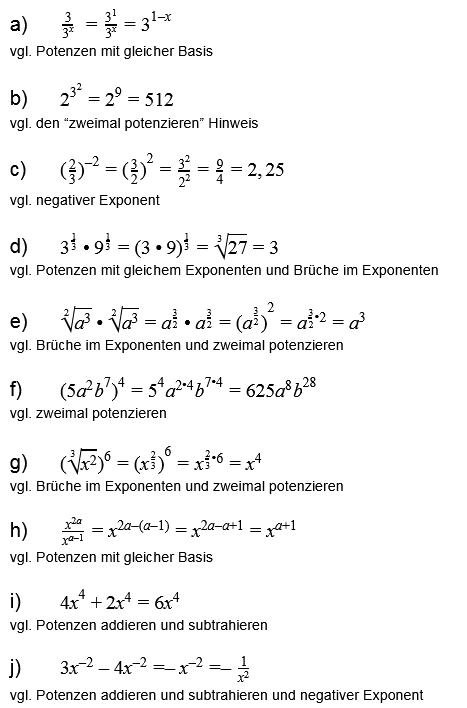 Potenzgesetze - das solltest du wissen (+ Übungsaufgaben)