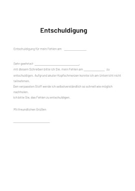 Entschuldigung Schule (2024) - Vorlagen für alle Anlässe