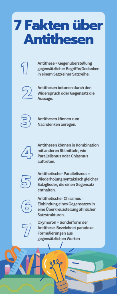 Antithese einfach erklärt - Definition, Wirkung, Beispiele